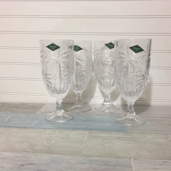 Godinger | Dining | Godinger Palm Tree 9 Oz Pedestal Glasses South ...